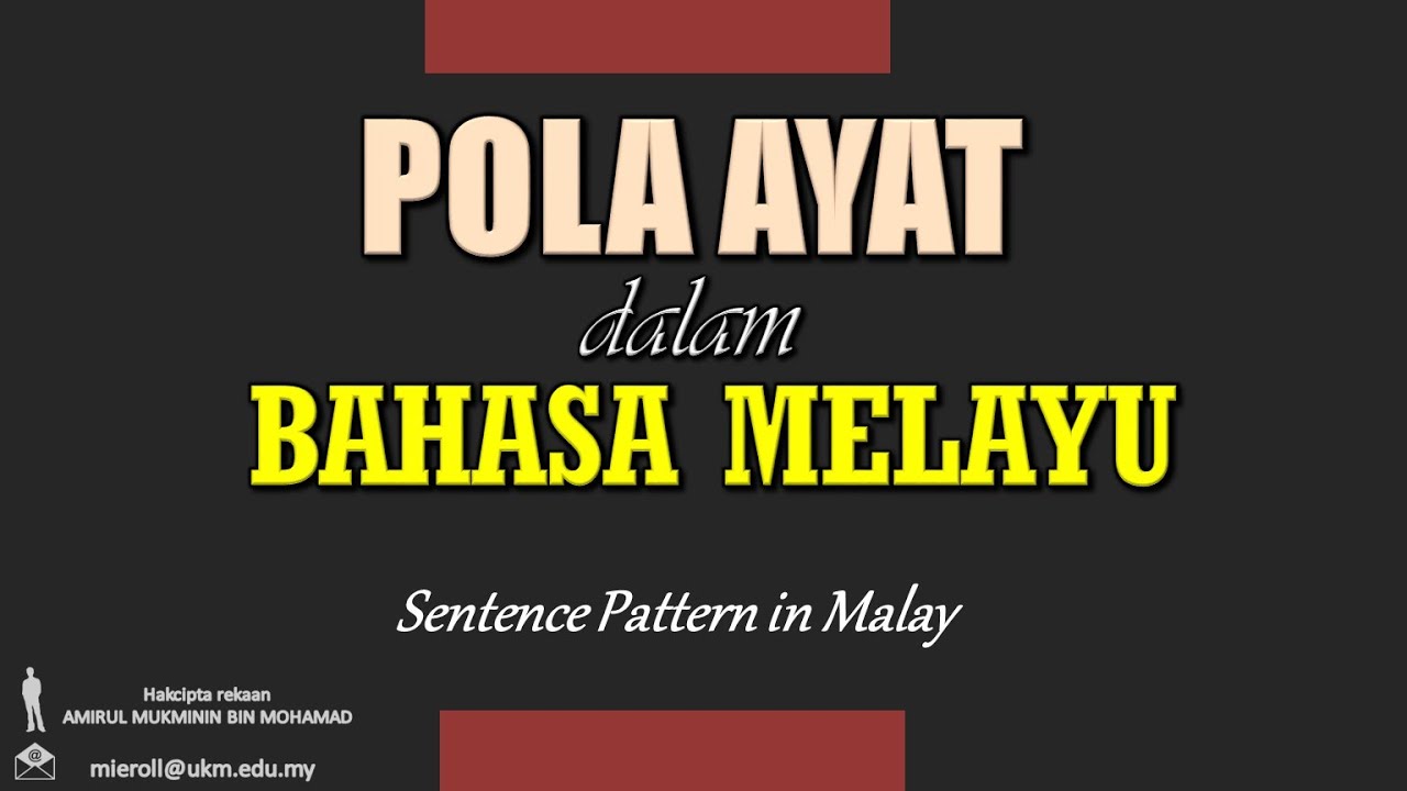 LESSON How to construct a simple sentence in Malay Pt 1 - YouTube