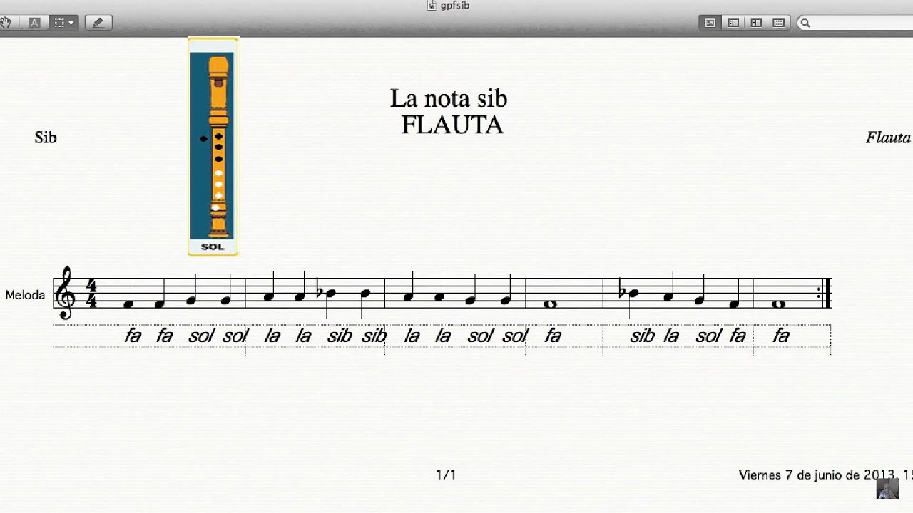 Flauta : notas con sib - YouTube