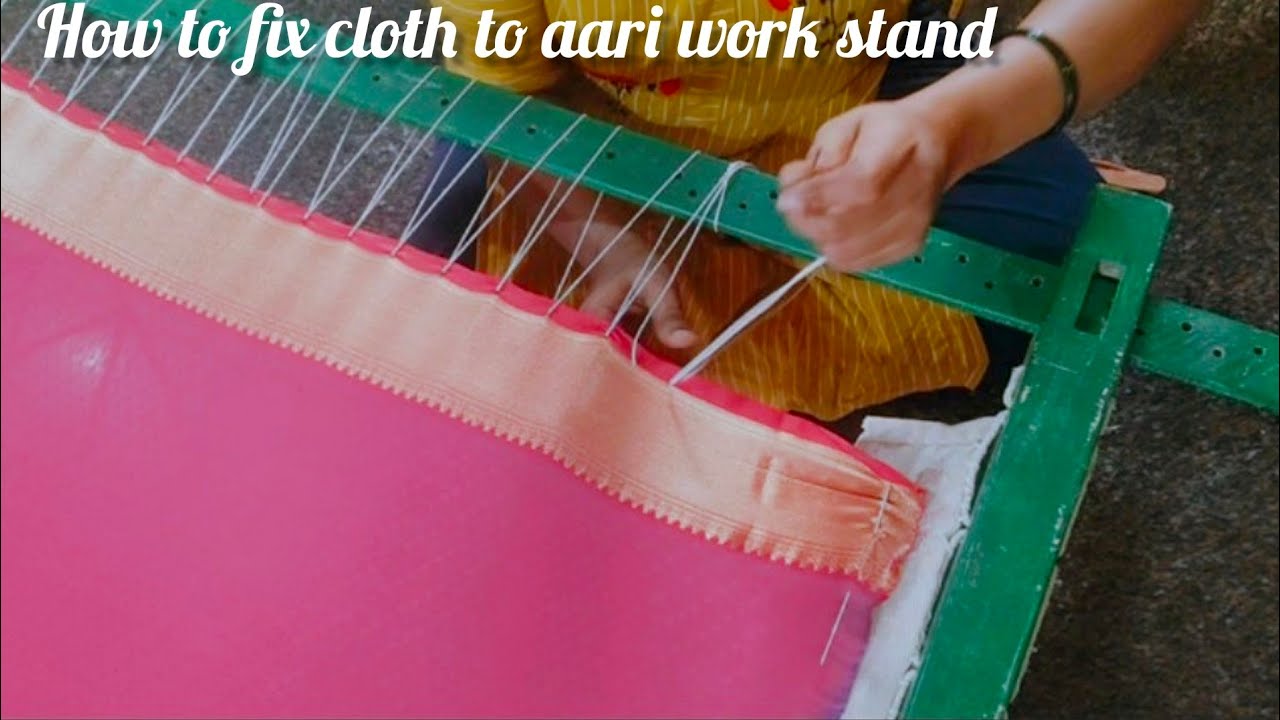 How to fix cloth to aari work stand? For beginners..#viral #trending ...