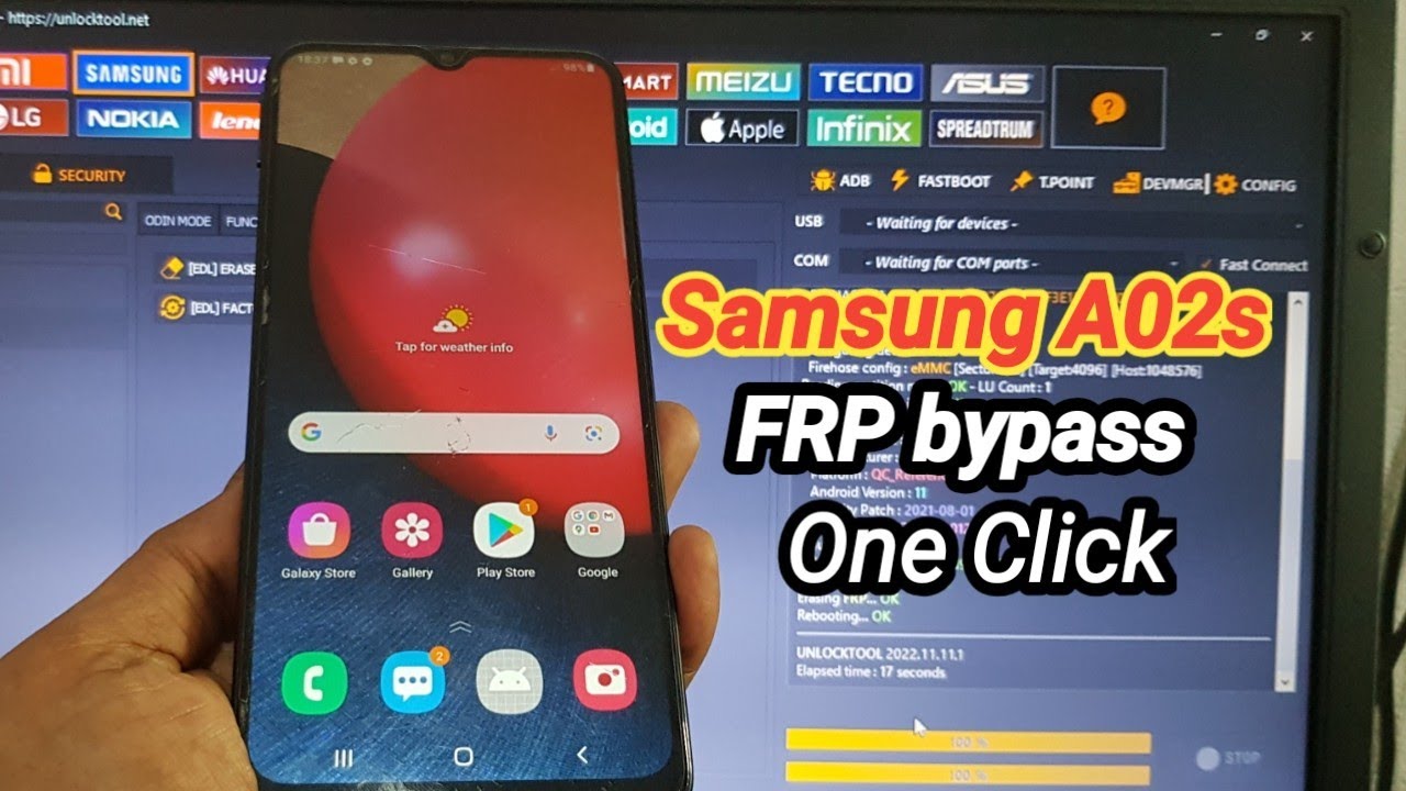 Samsung A02s FRP Unlock Google Accounts Bypass Android 11 One Click ...