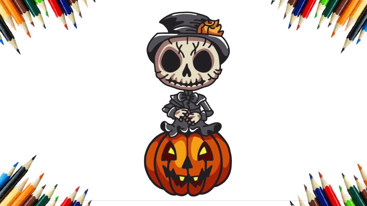 How to Draw Cute Halloween Character | Step By Step | Digital ART - YouTube