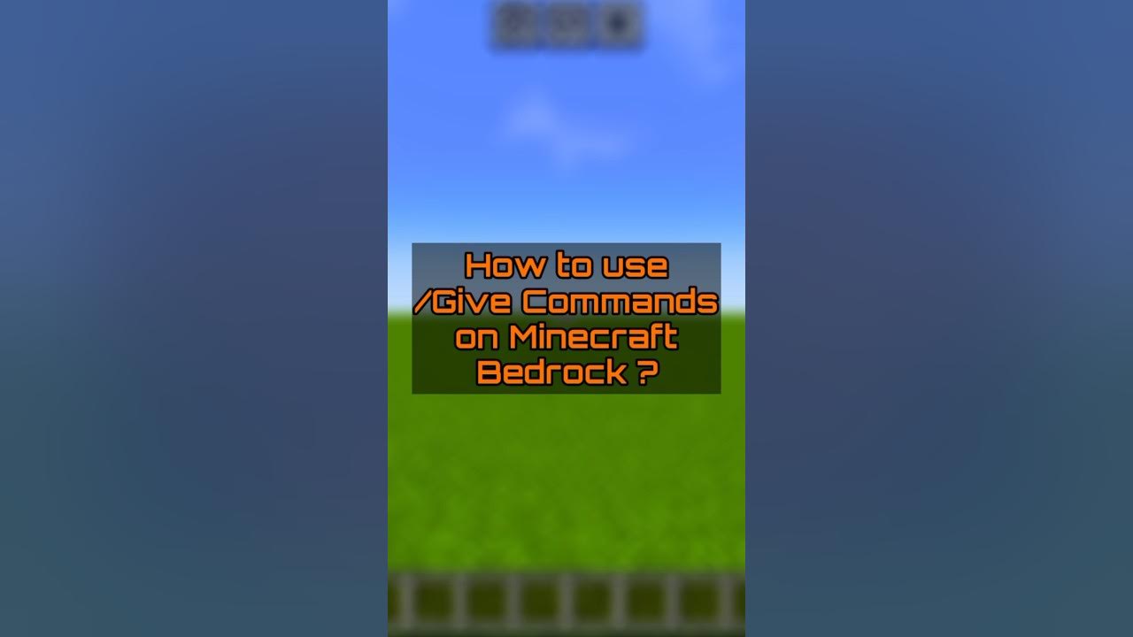 How to use Give Commands on Minecraft Bedrock #shorts - YouTube
