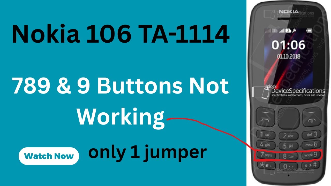 Nokia 106 TA-1114 Keypad Problem Solution | 789 & 9 Buttons Not Working ...
