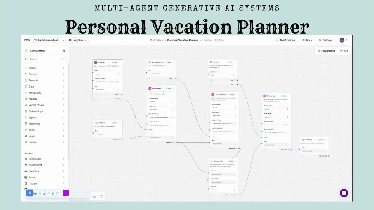 Multi-Agent LLM Applications using LangFlow: Personal Vacation Planning ...