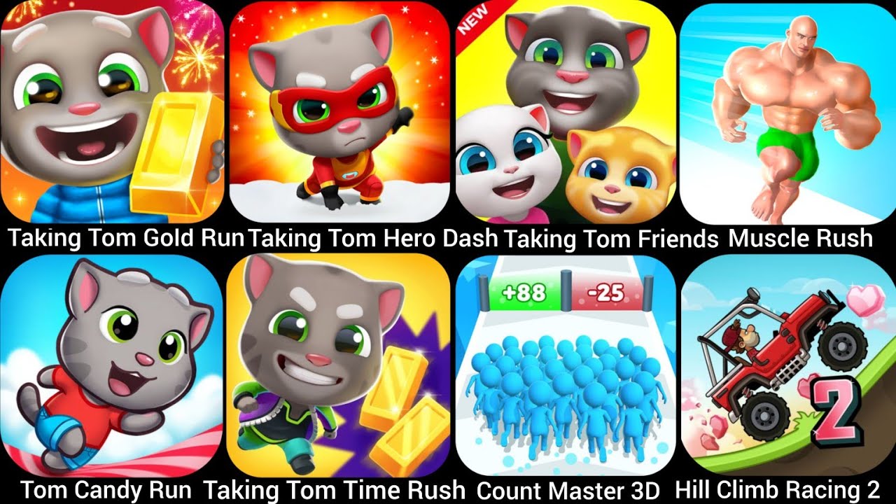 Talking Tom Time Rush,Count Master 3d, Taking Tom Gold Run,Tom Candy ...