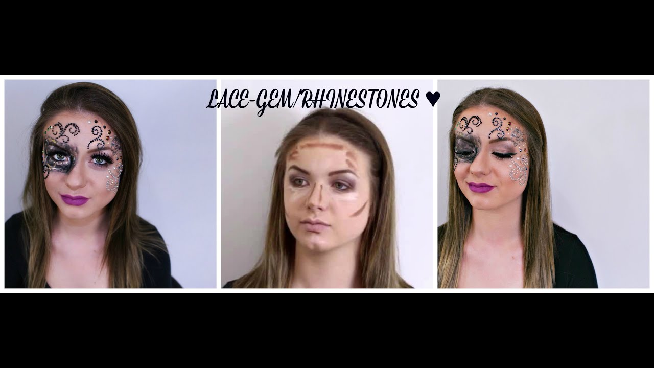 Lace/Gem-Rhinestone Makeup-Two Makeup Looks in One Video! ♥ - YouTube