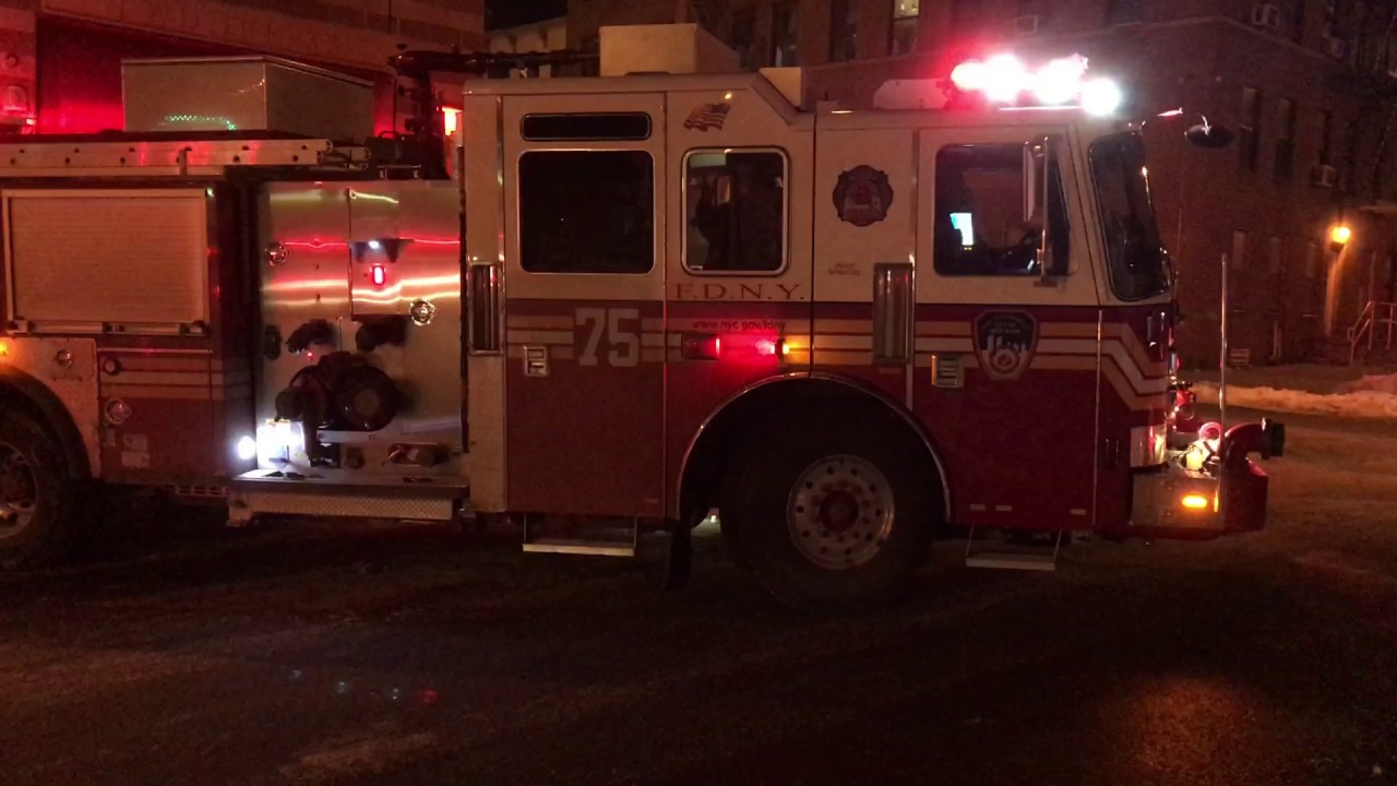FDNY ENGINE 75 RESPONDING FROM QUARTERS ON WALTON AVENUE IN FORDHAM ...