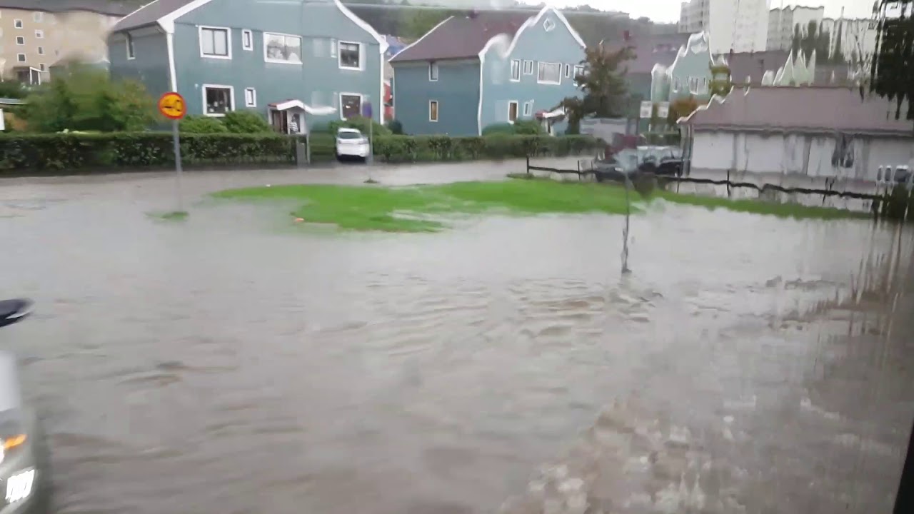 Flash flood in Gothenburg, Sweden - YouTube