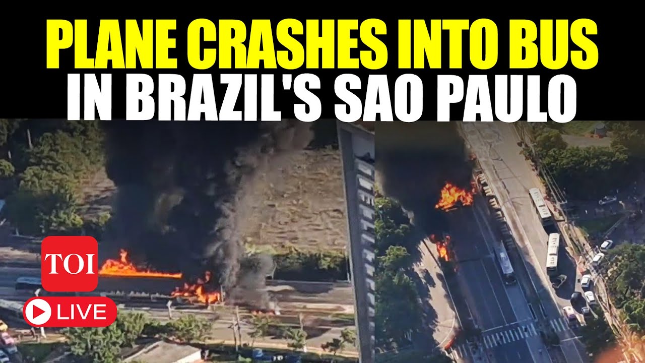 Brazil Plane Crash LIVE | Aircraft Slams Into Cars On Busy Sao Paulo ...