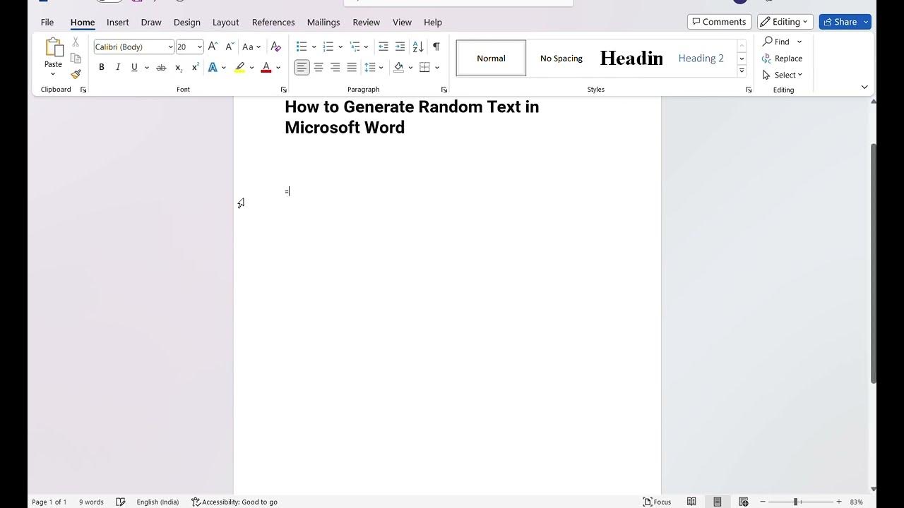 How to Generate Random Text in Word =Rand() #computer #short #education ...