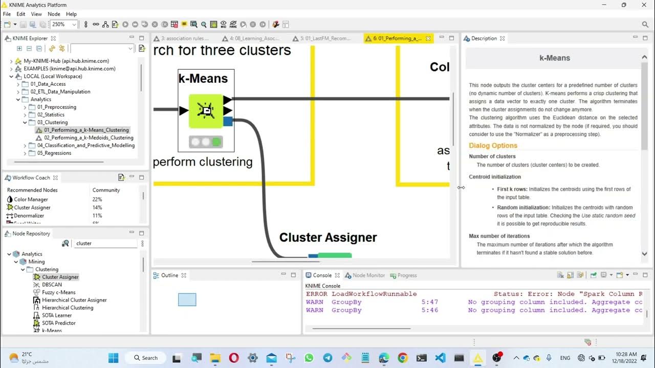 علم البيانات | clustering with KNIME | تطبيق عملي على تجميع البيانات - YouTube