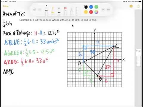 Find Area on Coordinate Plane and Prove Triangle is Isosceles Using Pythagorean Theorem - YouTube