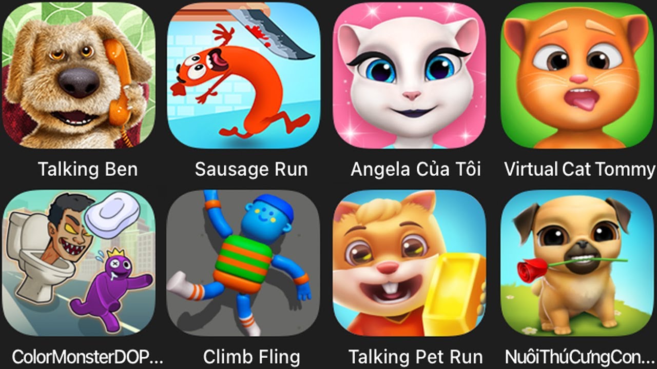 Talking Ben,Angela Cau Toi,Virtual Cat Tommy,ClorMonsterDOP,Talking pet Run,Climb Fling, - YouTube