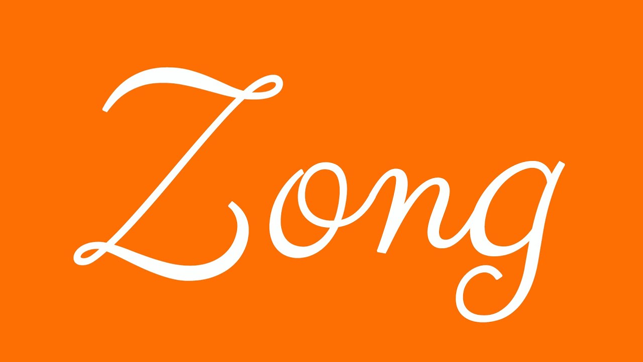 Learn how to Sign the Name Zong Stylishly in Cursive Writing - YouTube