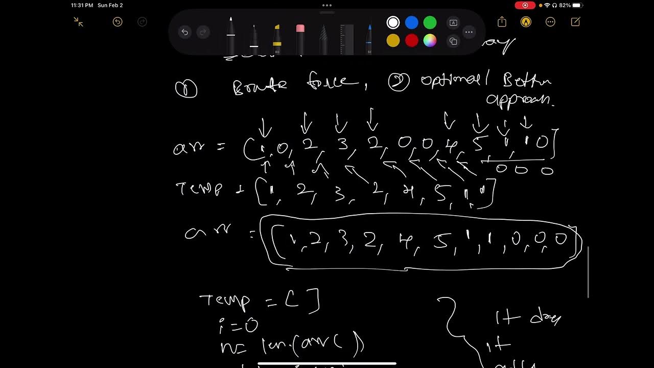 Ultimate DSA, Move all the Zeros in an Unsorted Array to end, Arrays - YouTube
