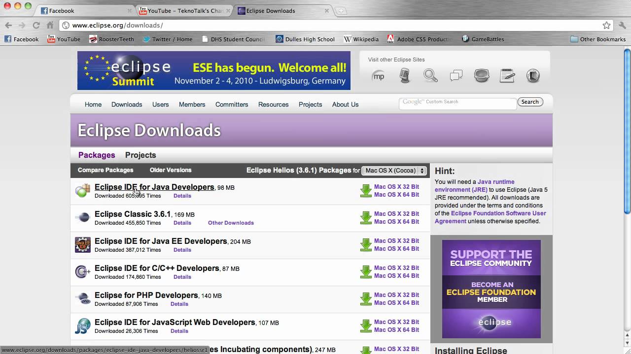 Java Tutorial #1 Eclipse and HelloWorld - YouTube