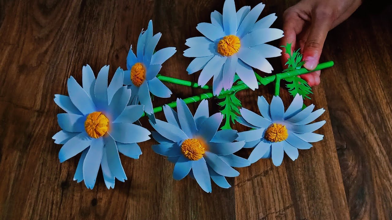 Chamomile Paper Flower/How to Make Paper Flower Step By Step/Papatya ...