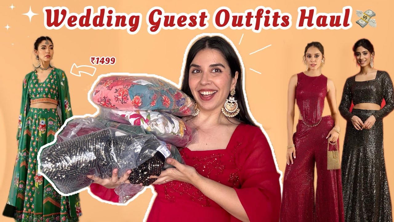 Indian Wedding Guest Outfits Haul😍 Bridesmaids Dresses Try On Haul 🤩 ...