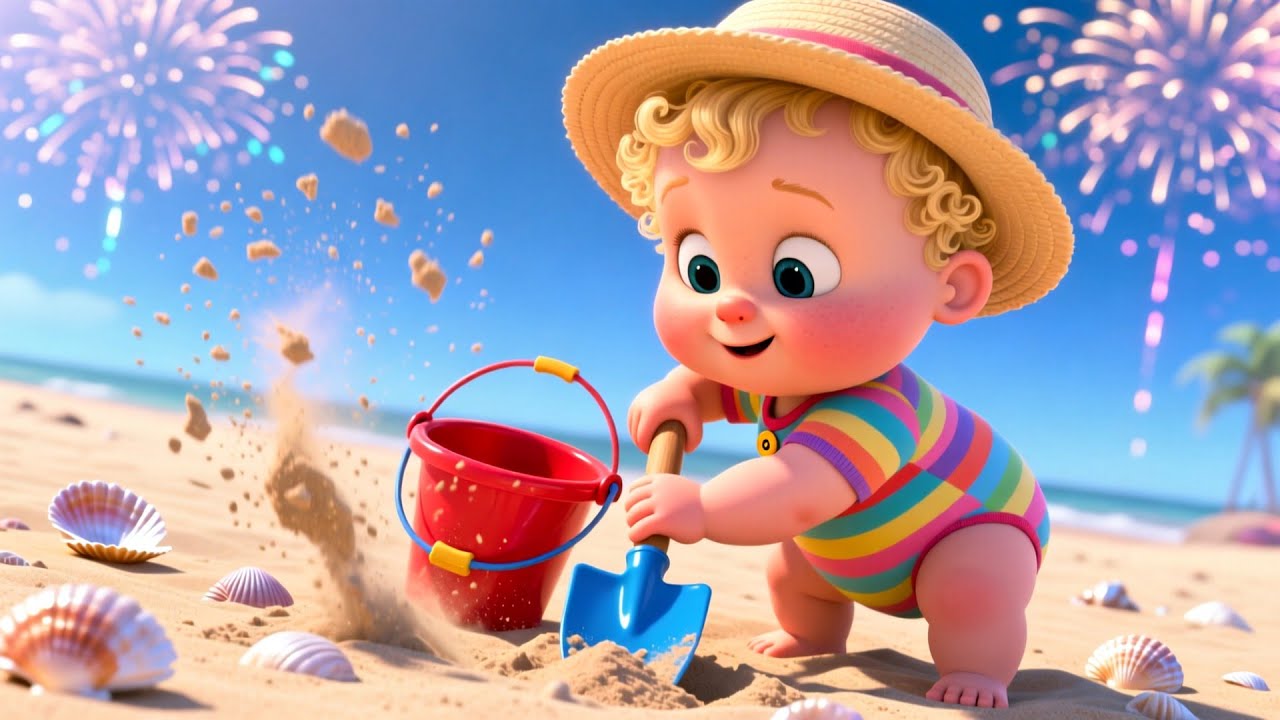 Baby’s Sandcastle Day 🏖️ ABC 123 Learning Song for Toddlers Preschool ...