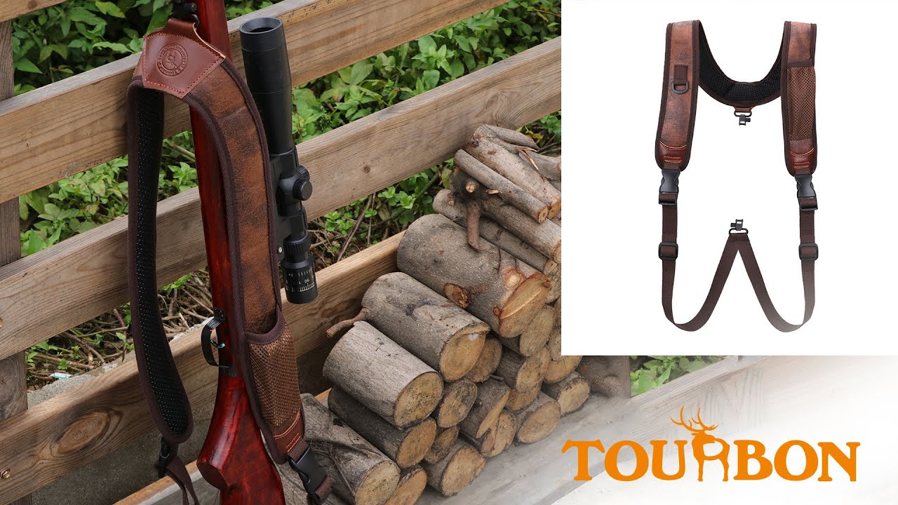 TOURBON Backpack Style Rifle Sling with Swivels, Double Shoulder Strap ...