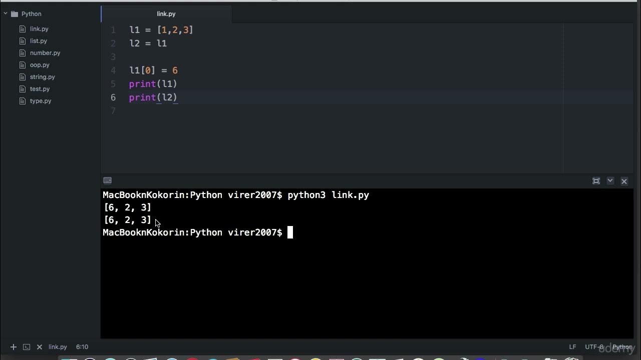 008 Python - Присвоение списков Ссылки - YouTube
