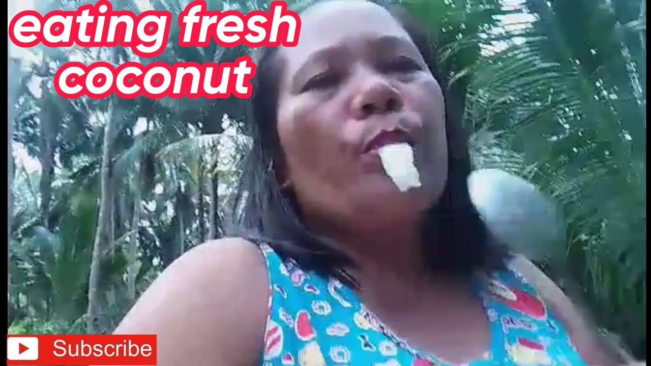 Eating fresh coconut Tara Kain tayo#shortvideo#buhayprobinsya#islander ...