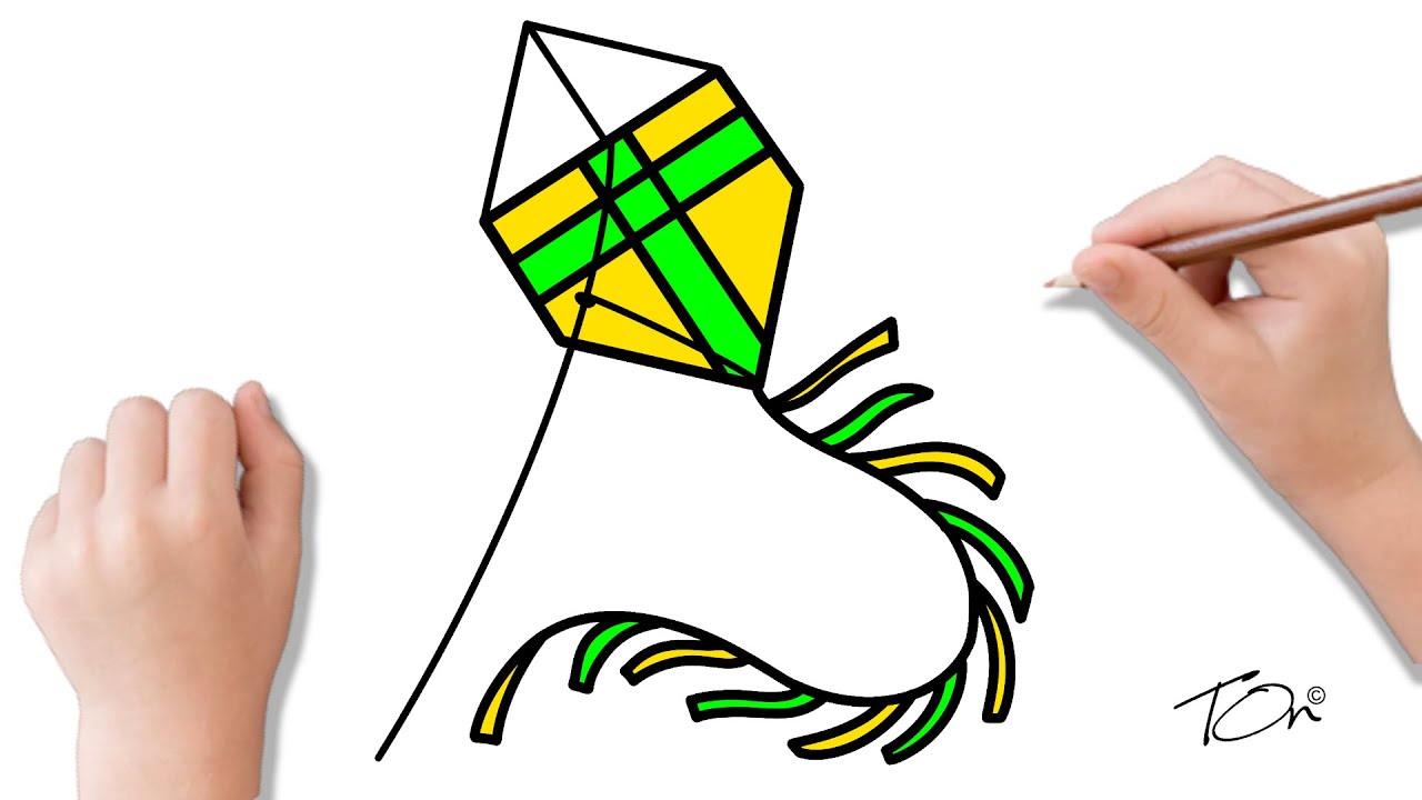 Como Desenhar uma Pipa com as cores do Brasil passo a passo - YouTube