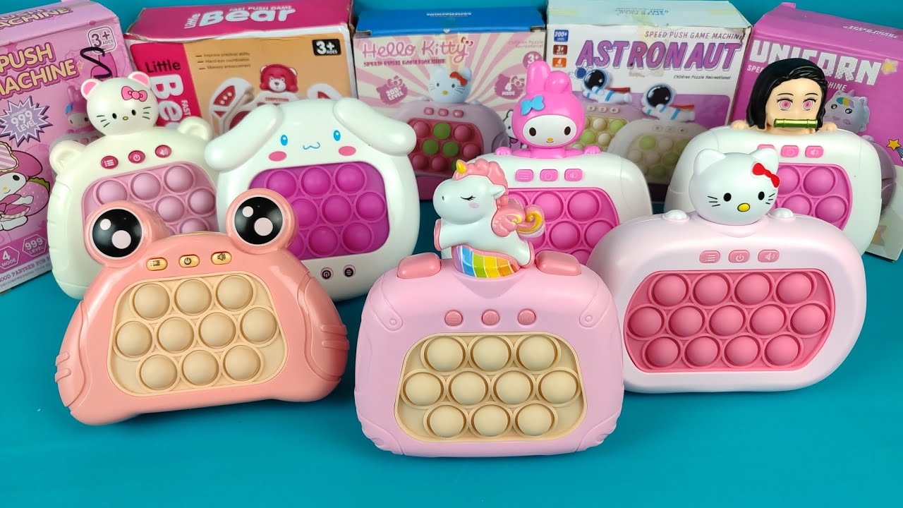 Satisfying PINK cute character POPIT PUSH GAME toys unboxing and review ...