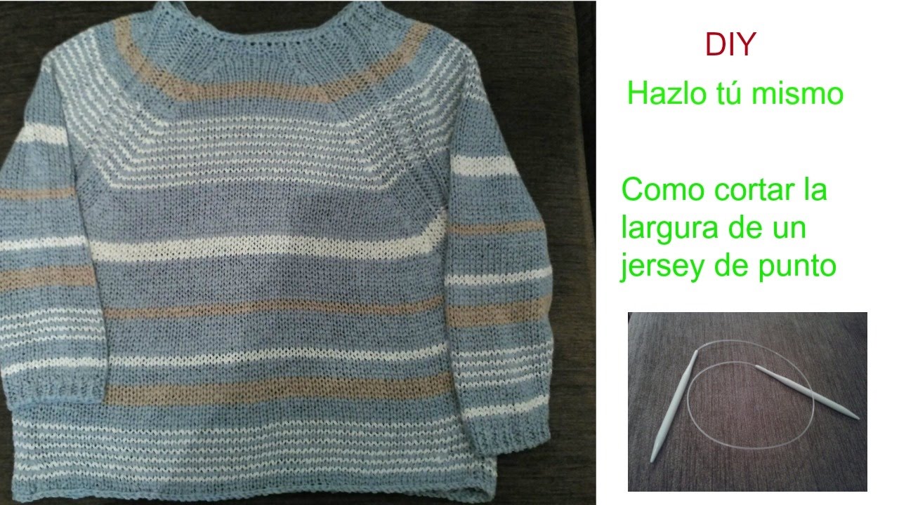 DIY Customiza tu ropa. Como cortar la largura de un jersey de punto ...