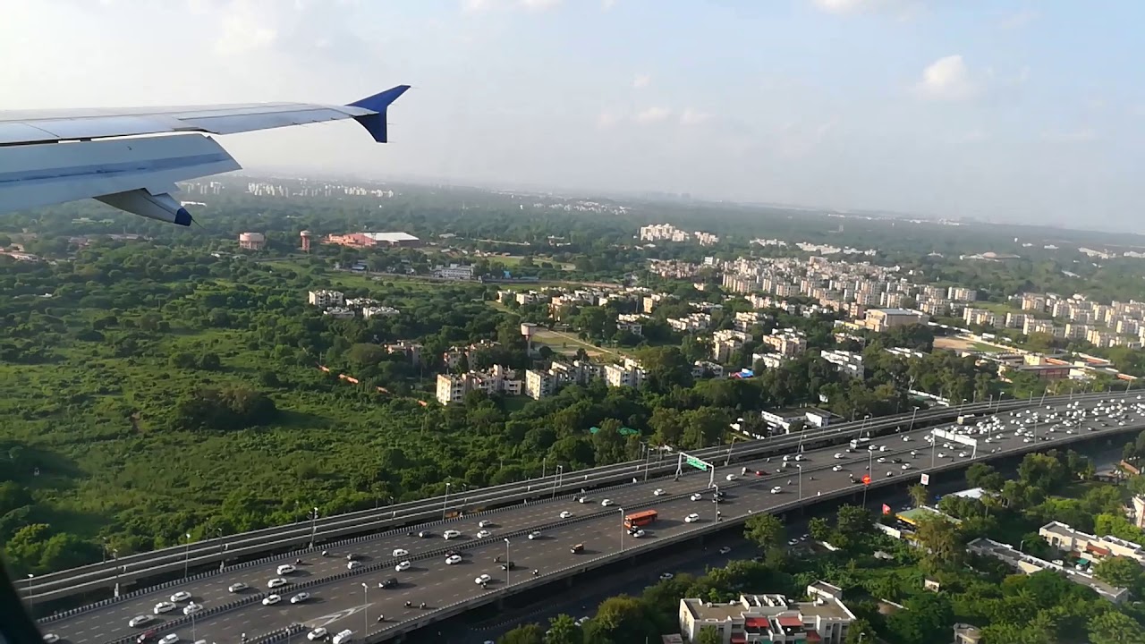 Landing Delhi Airport HD beautiful view indigo flight - YouTube
