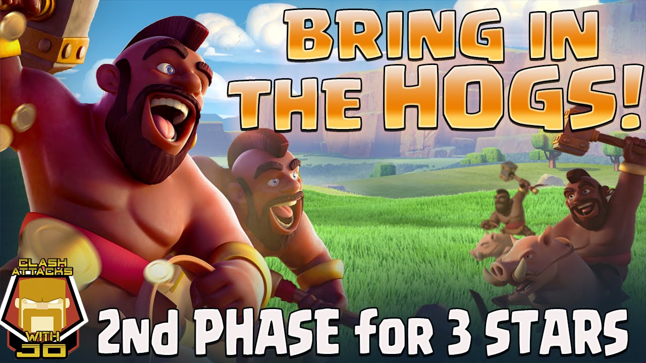 When to bring in the Hog Riders for 3 Stars | Clash of Clans - YouTube