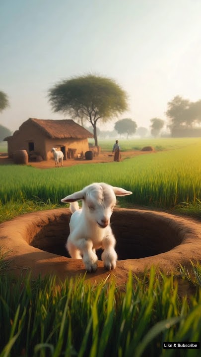 Cute Goat baby falls into a pit and is saved by the rescue team 😭#ai #baby #funny #goatsvideo ...