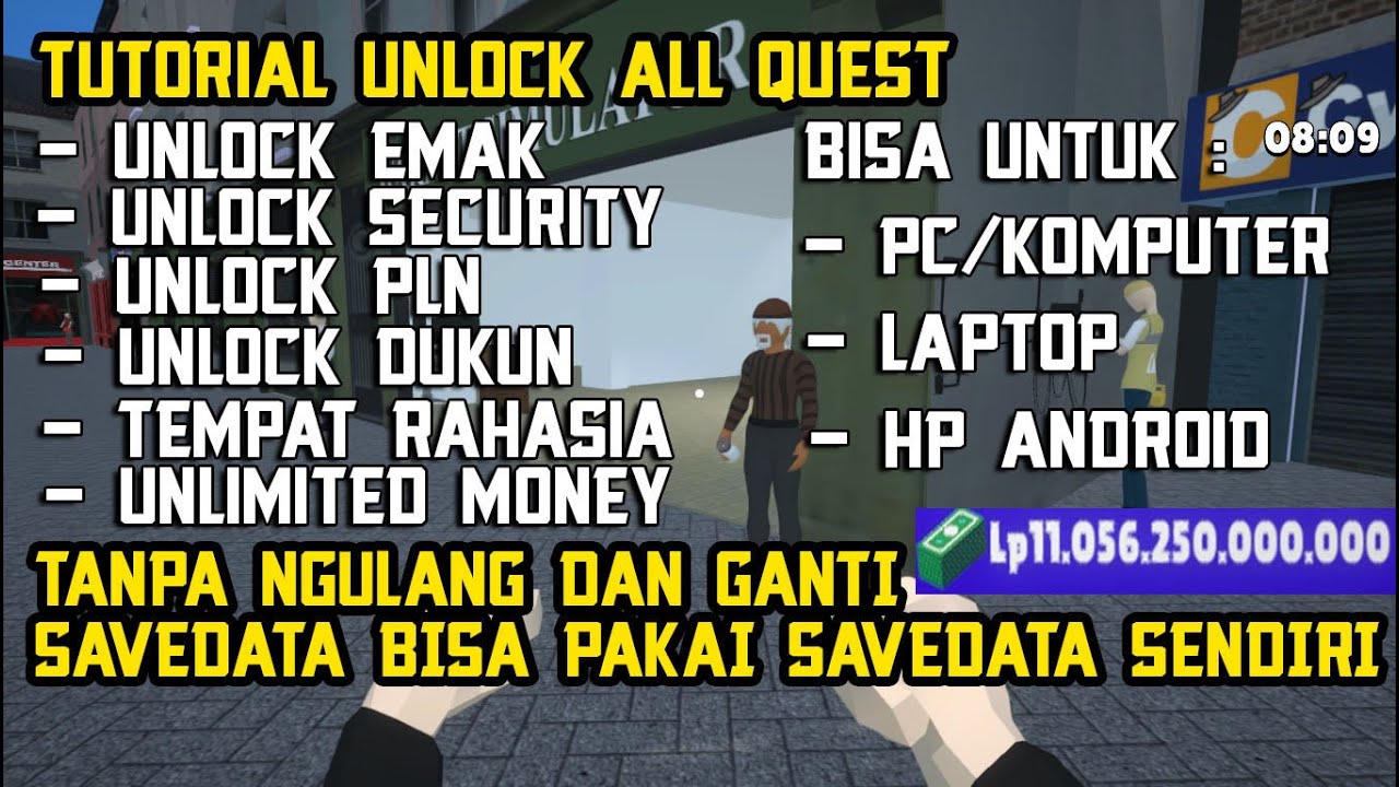 TUTORIAL UNLOCK ALL QUEST WARNET SIMULATOR PC/ANDROID TANPA NGULANG DAN ...