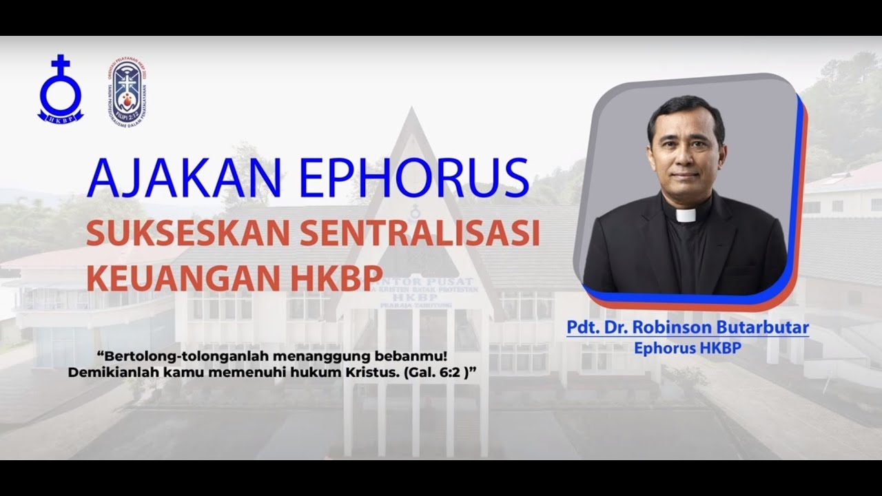Ajakan Ephorus HKBP, Pdt Dr Robinson Butarbutar - YouTube