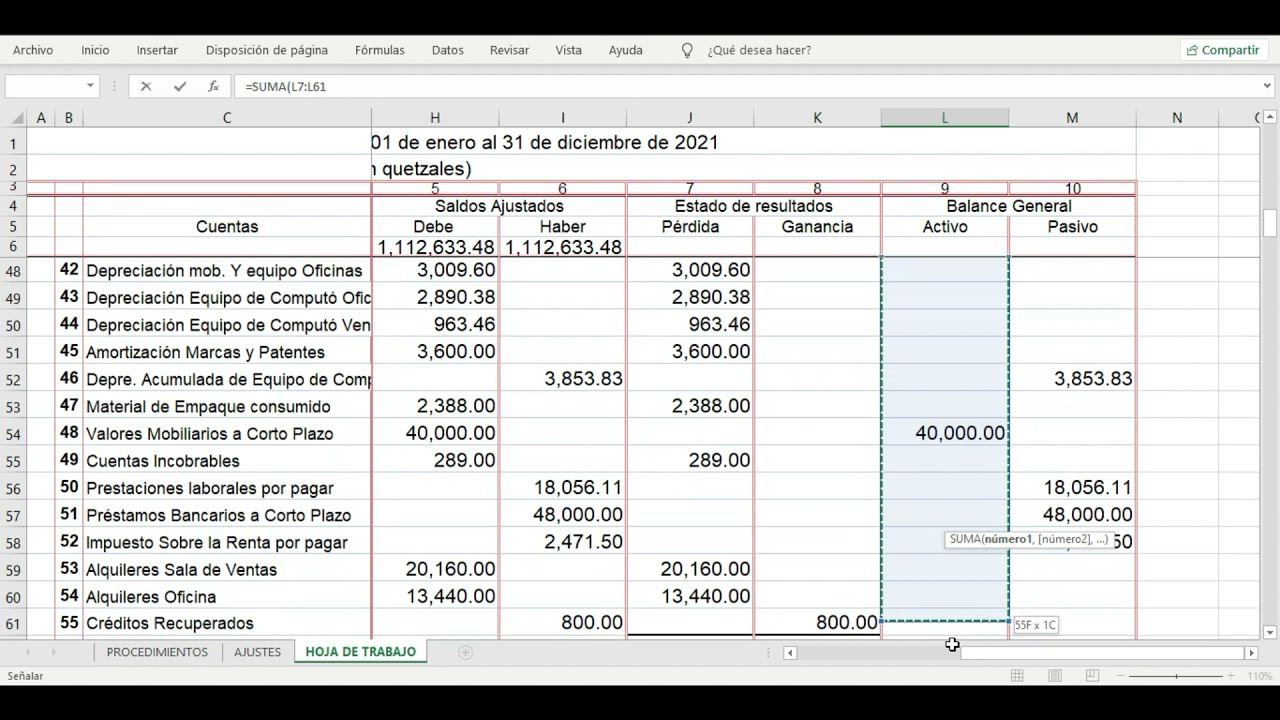 Hojas De Trabajo De Suma De Columnas Simples Curso Básico De Excel