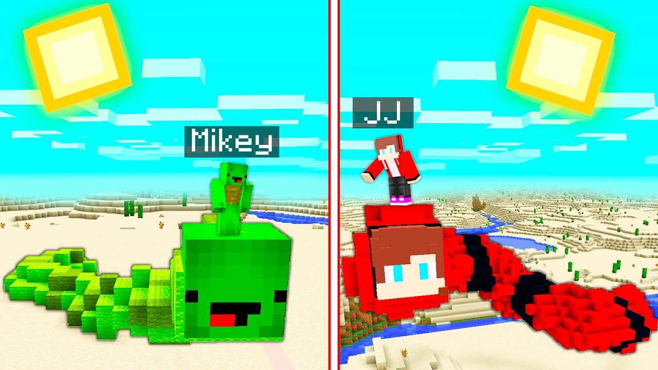How JJ and Mikey Found The Biggest JJ and Mikey Snakes in Minecraft ...