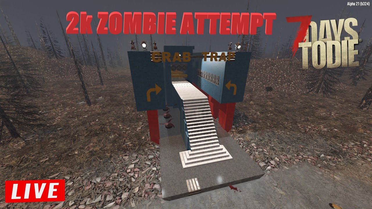 🔴 LIVE: 7 Days to Die NIGHT 56 HORDE - 2 Thousand Zombie Attempt ...