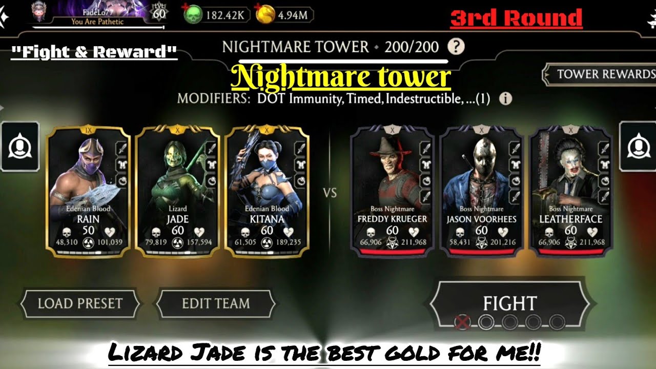 Mk Mobile. Nghtmare Tower (Semi-Fatal) Final Bosses 3rd Round Fight ...