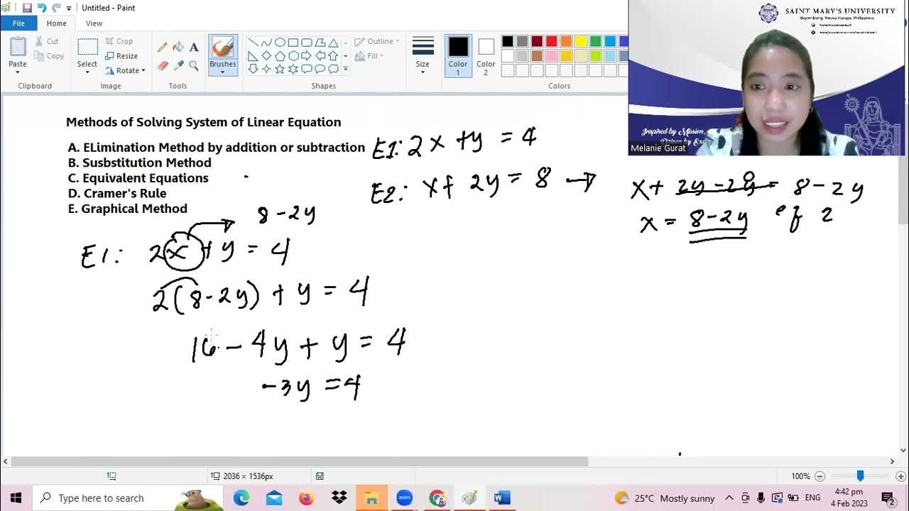 Solving System of Linear Equation using Substitution Method - YouTube