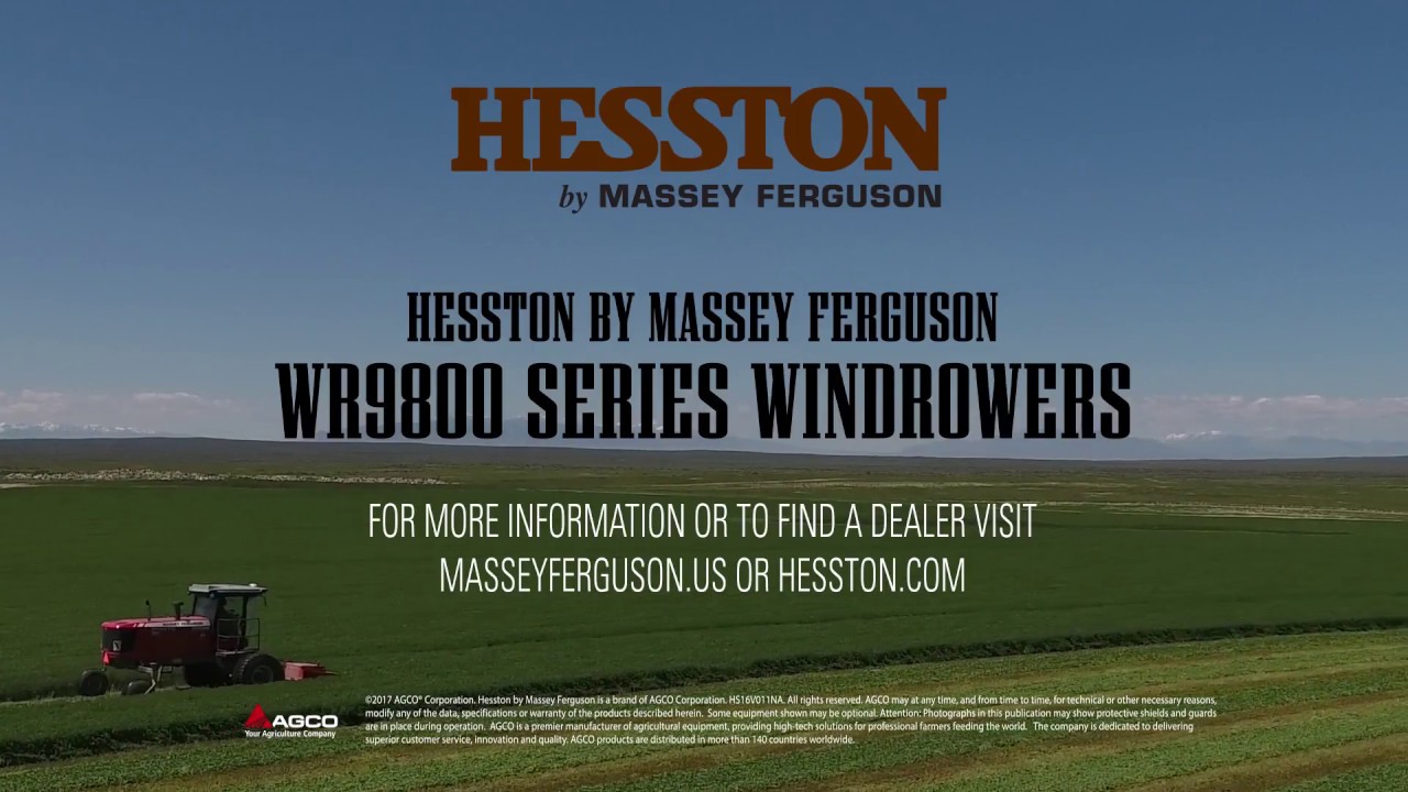 Hesston by Massey Ferguson 9870 Series Windrower and John Deere W235 ...