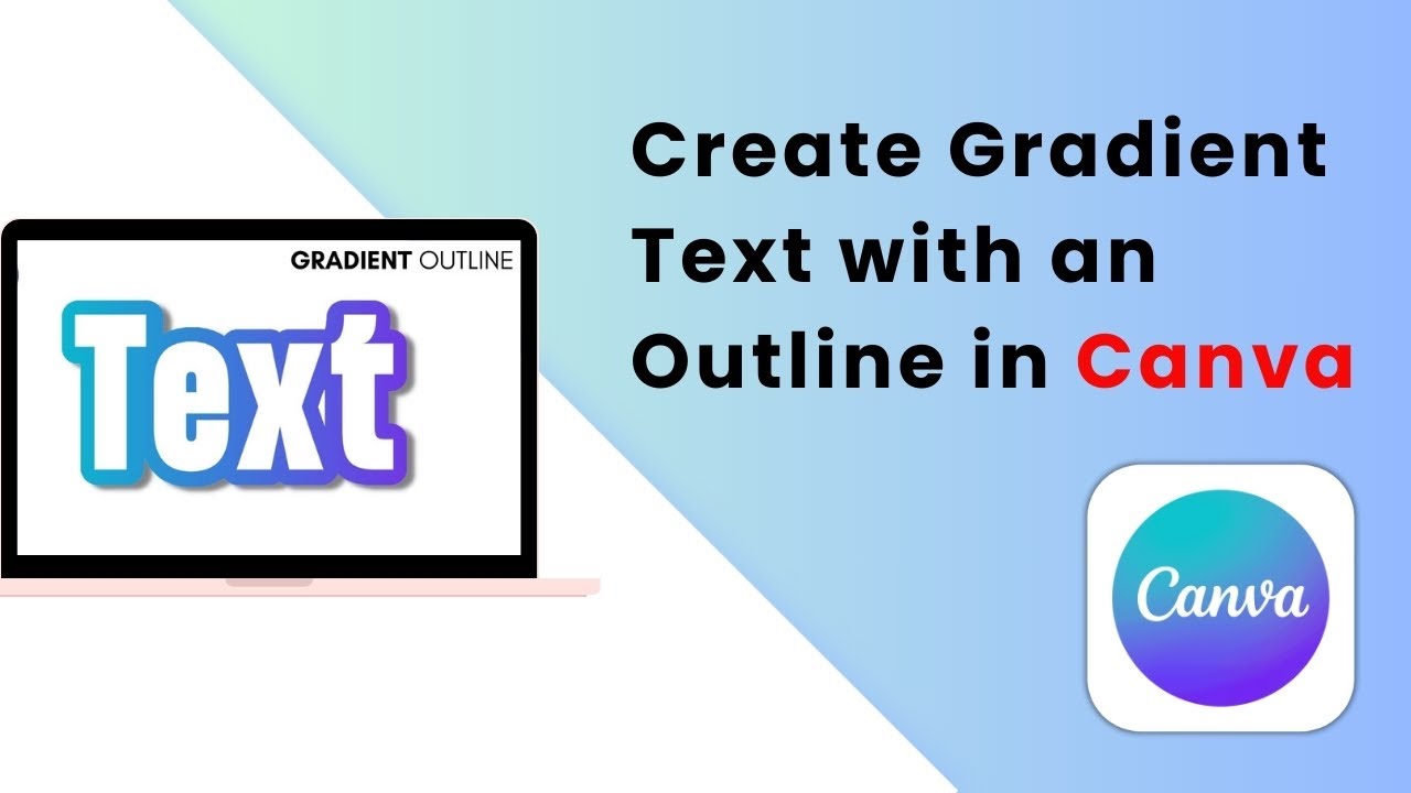 How To Create Gradient Text With An Outline In Canva Canva Gradient Text Tutorial Youtube