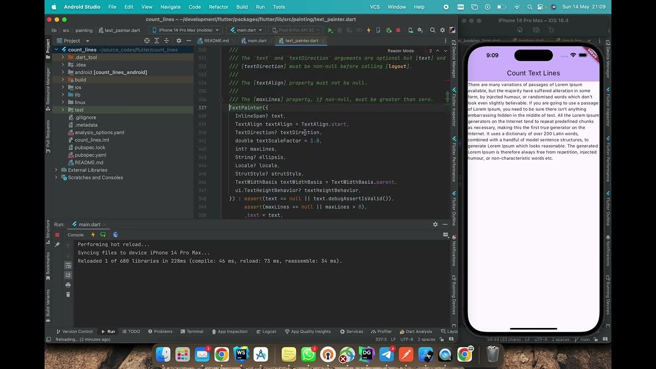 Show more/less on large text by checking limited number of lines in flutter - YouTube