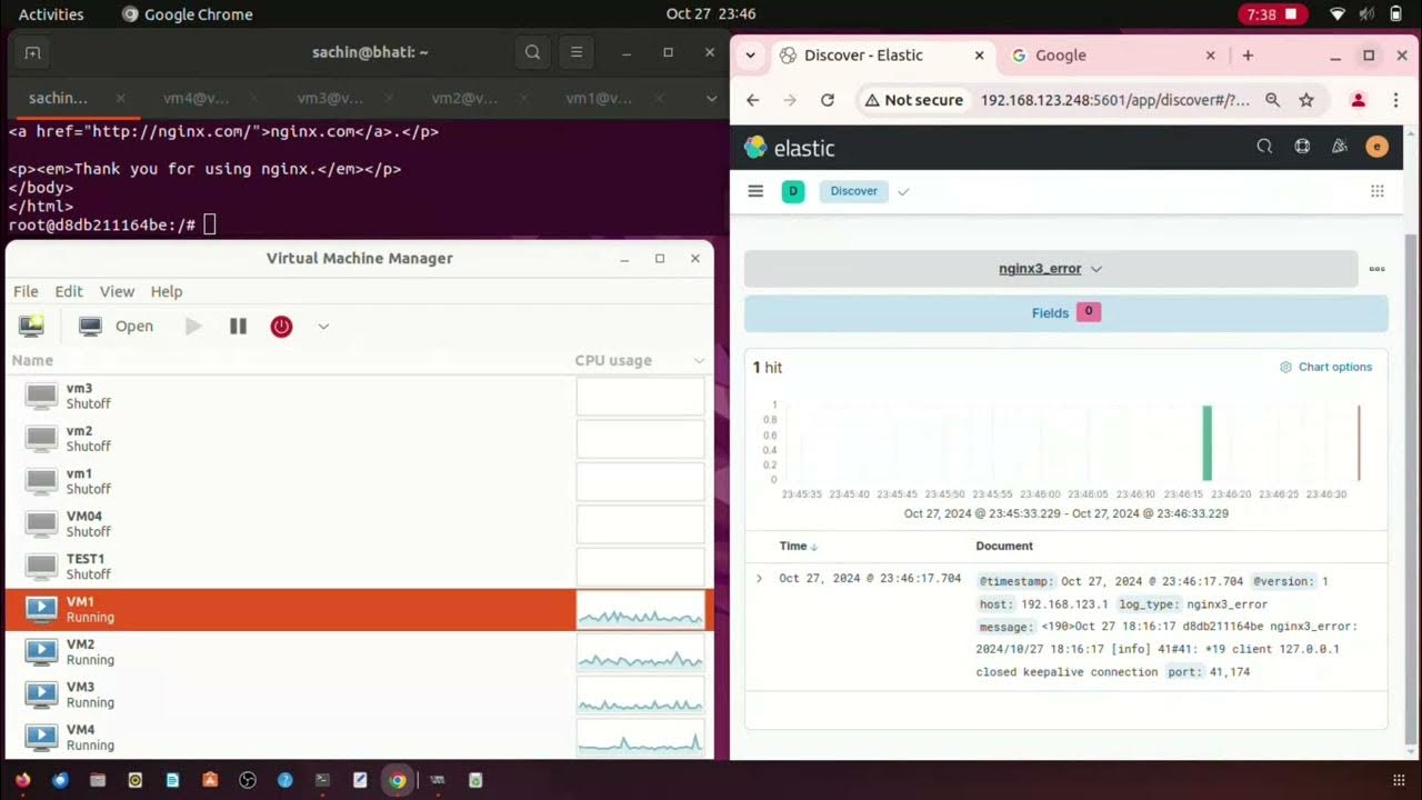 apache nginx container logging using Rsyslog | ELK Cluster ubuntu VM | HA Elasticsearch Cluster ...