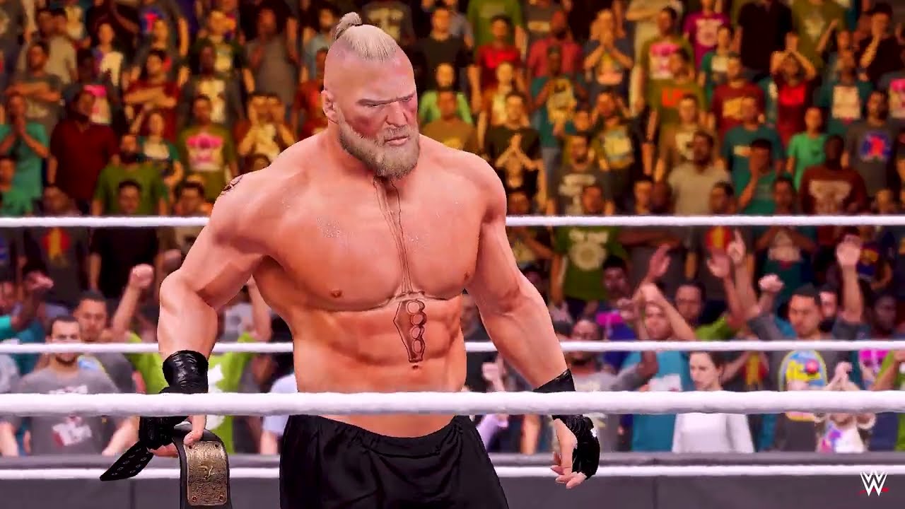 WWE 2K24 - Brock Lesnar vs. John Cena - No Holds Barred Match at ...