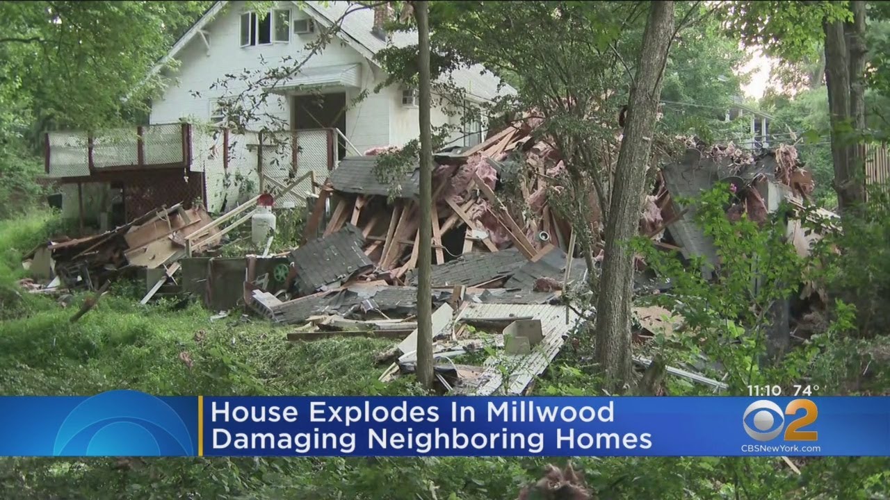 House Explodes In Millwood, Damaging Neighboring Homes - YouTube