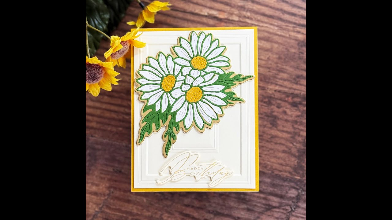 Yana's Daisies Collection Molded Frame 3D Embossing & Daisy Die cut ...