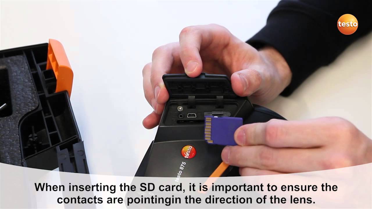 Thermal imager testo 875i: Inserting the SD card (6/15) | Be sure ...