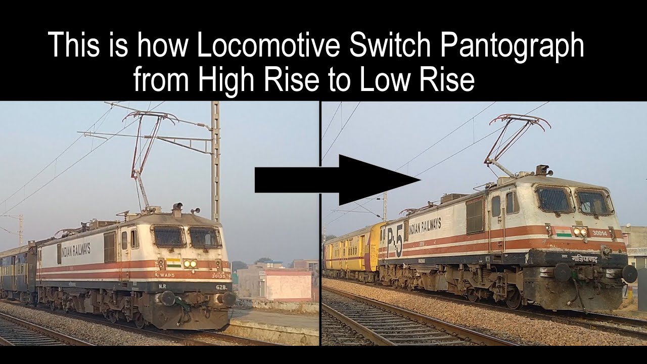 This is how Electric Locomotive shift it's Pantograph from high rise to ...