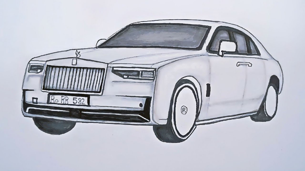 How to Draw a Rolls-Royce Ghost || Simple - YouTube