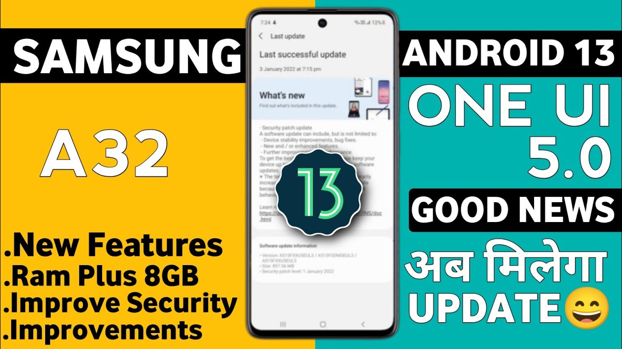 Samsung A32 Android 13 OneUI 5 Update🔥| Release Date|New Update A32 ...